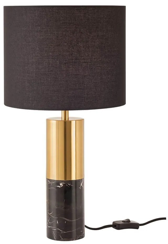Světla a lustry REDO GROUP Černozlatá stolní lampa do ložnice APUA 48 cm