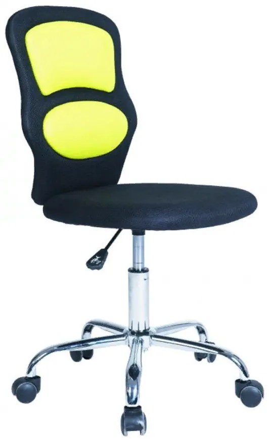 Dětská židle na kolečkách HORNET– černá/žlutá, bez područek