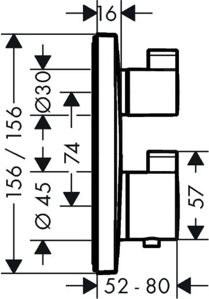 Hansgrohe Ecostat Square Termostatická baterie pro 2 vývody, kartáčovaný bronz 15714140