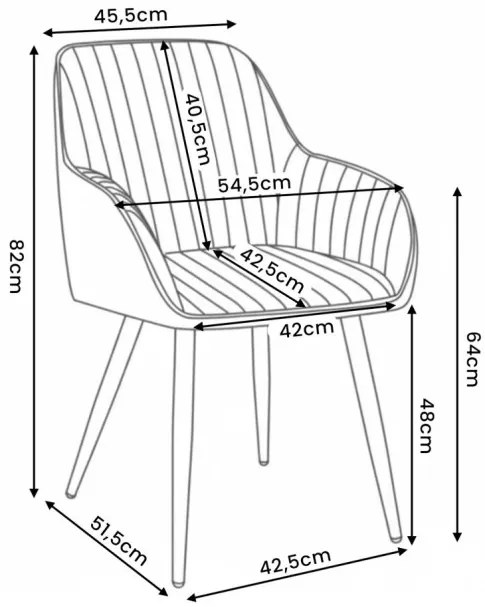 Sada dvou jídelních židlí FLORENCE sametové, béžové / černé nohy (2 ks)