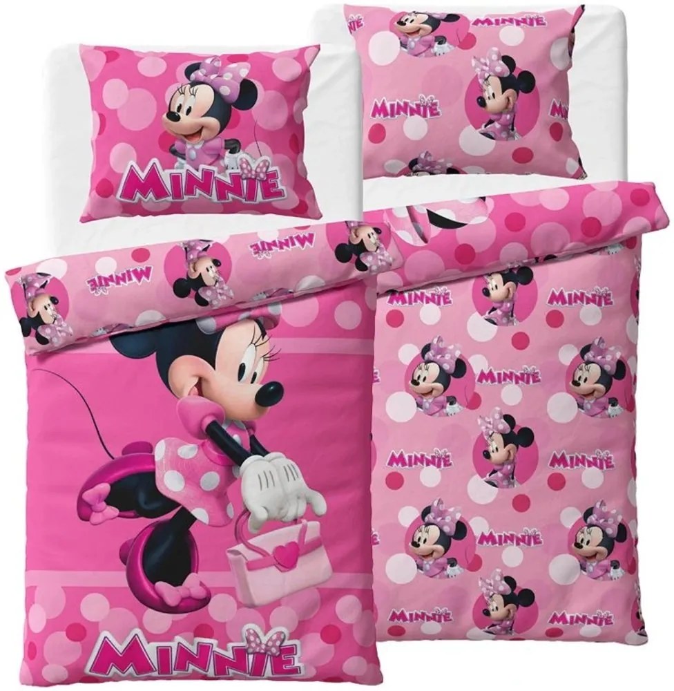 Bavlněné ložní povlečení Minnie Mouse - motiv Módní ikona - 100% bavlna - 70x90 cm + 140x200 cm