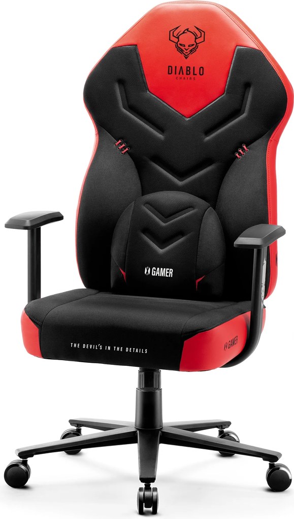 Herní křeslo z eko kůže Normal Size, červený-černý: Diablo X-Gamer 2.0 Deep Red