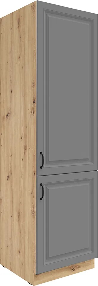 STILO ad | vysoká skříňka 60 DK-210 2F potravinová s policemi | 60 cm | UNI dvířka | artisan/šedá