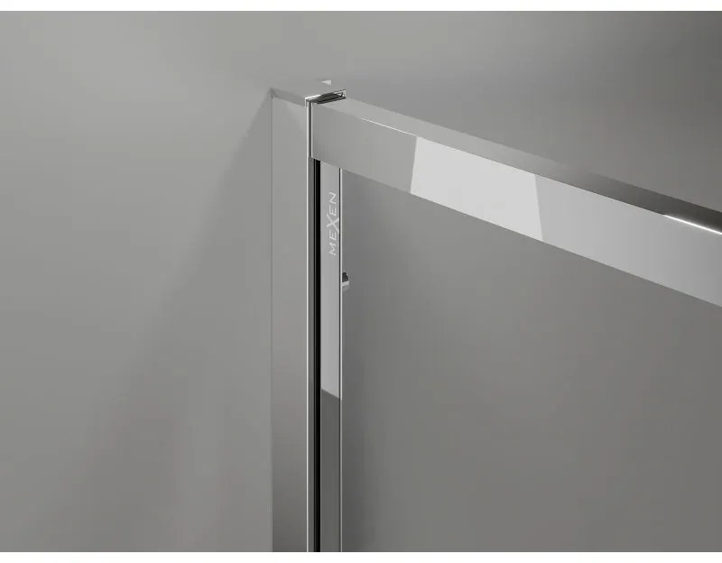 Mexen Exo, 2-křídlý ​​sprchový kout 100 x 100 cm, 6mm čiré sklo, chromový profil, 8110-100-100-01-00