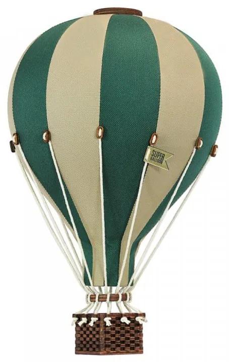 Dekorační horkovzdušný balón –  zelená/krémová - L-50cm x 30cm