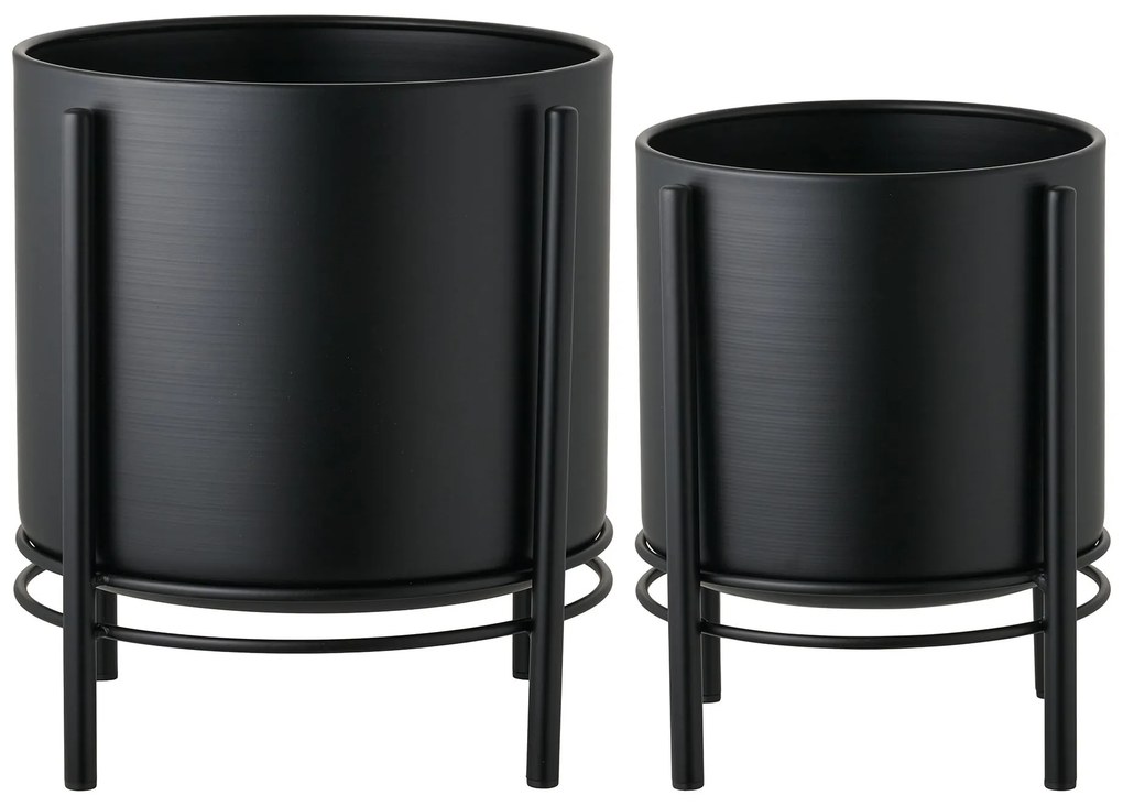 House Nordic Set dvou květináčů FLOWERPOT černý