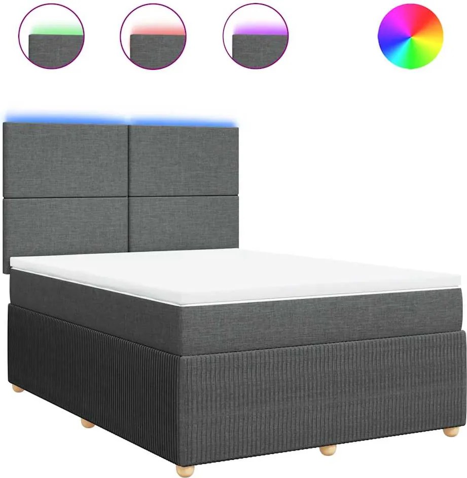 Box spring postel s matrací tmavě šedý 140 x 190 cm textil 3294345