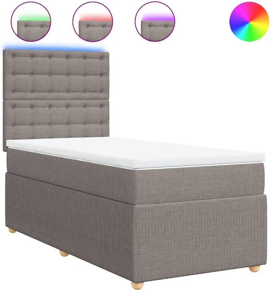 Box spring postel s matrací taupe 100 x 200 cm textil 3294285