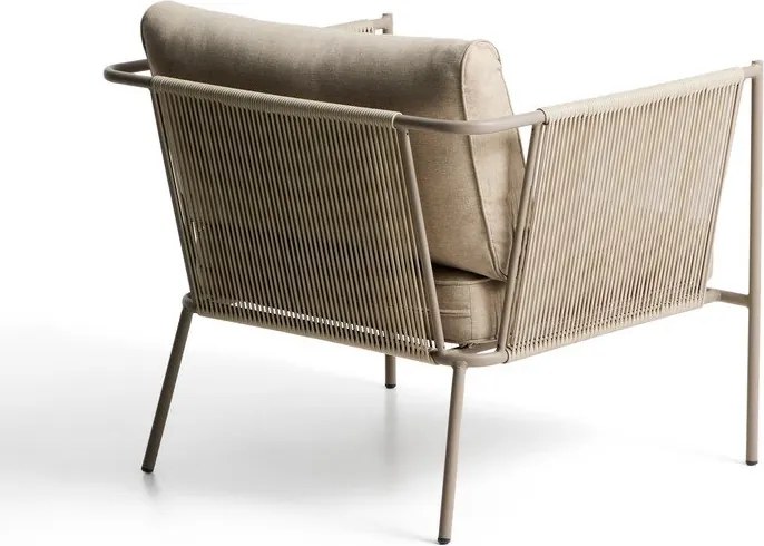 Krémové/taupe kovové/polstrované zahradní křeslo Zivia – Kave Home