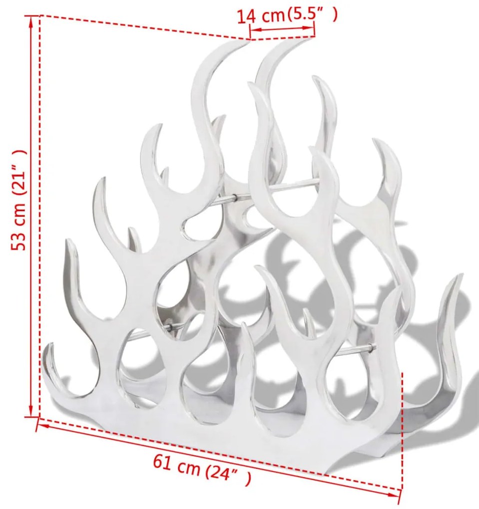 vidaXL Marketos Stojan na víno na 11 lahví stříbrný hliník