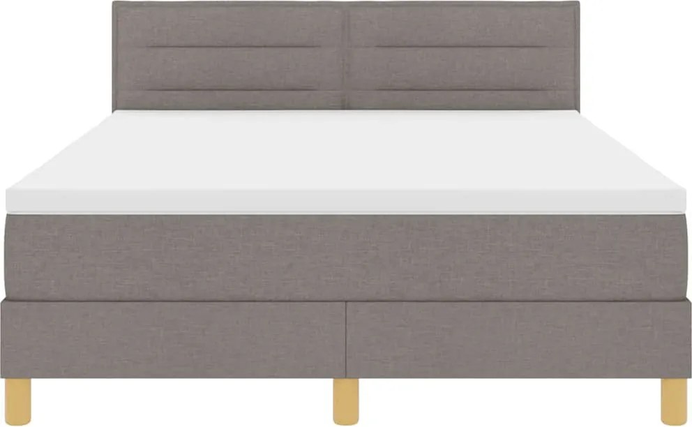 Postel s boxspringem s polštářem Taupe 140 x 190 cm textil 3338843