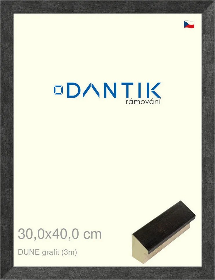 DANTIK rámeček 30x40 | DUNE grafit (Plexi Čiré)