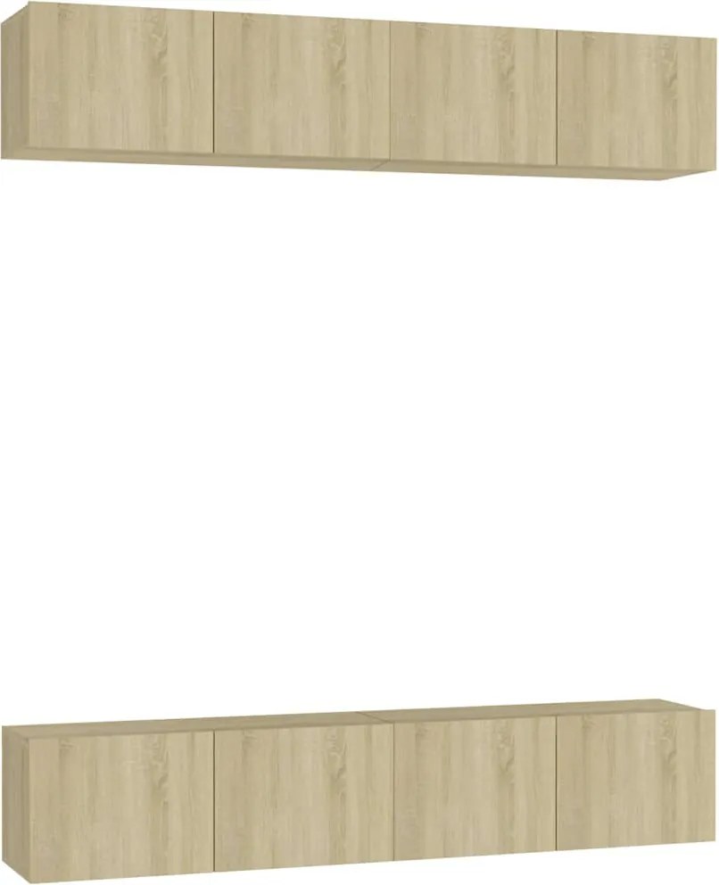 TV skříňky 4 ks dub sonoma 80 x 30 x 30 cm kompozitní dřevo 3078955