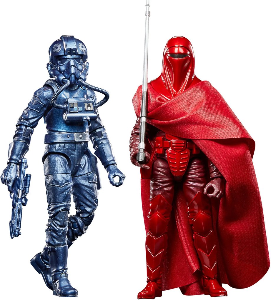 Star wars episode vi black series carbonized - emperor's royal guard & tie fighter pilot - figurky