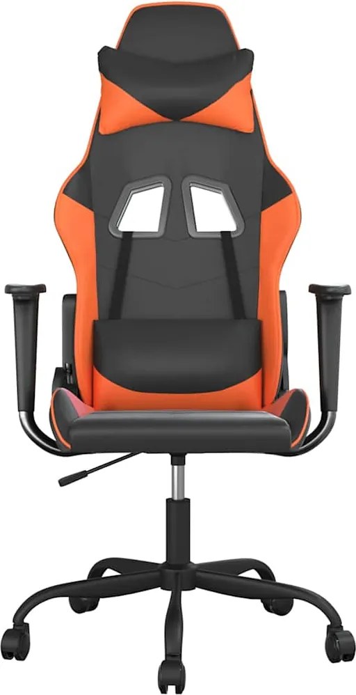 Herní židle černá a oranžová umělá kůže 3143647