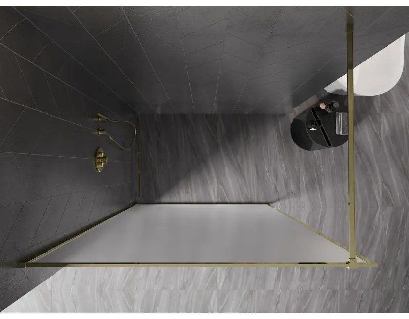 Mexen, Mexen Kioto-XF sprchová stěna s rámem 70 x 202 cm, matná 10 mm, zlatá - 800-070-104-50-30-X