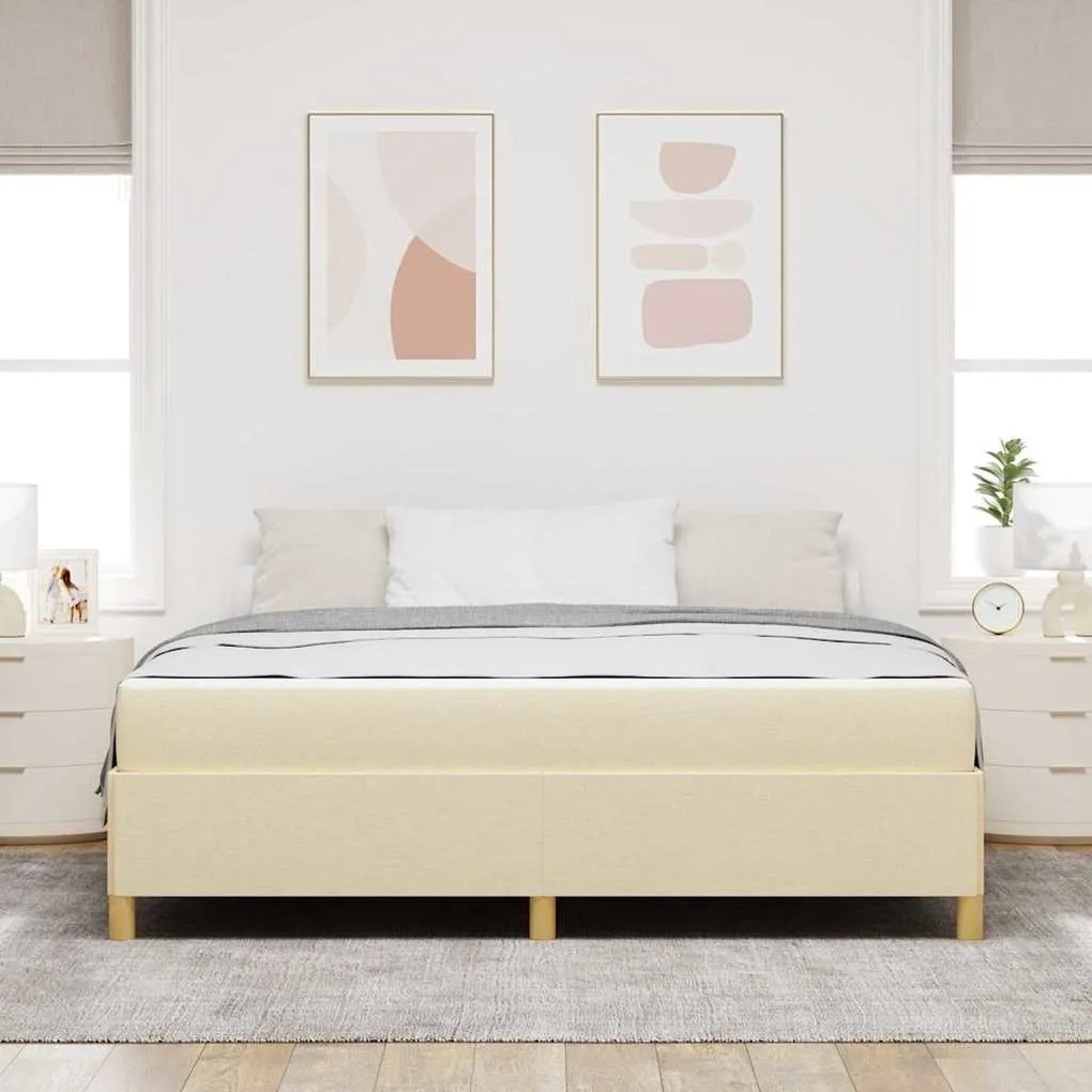 Rám postele Krémová 180 x 200 cm textil 3398960