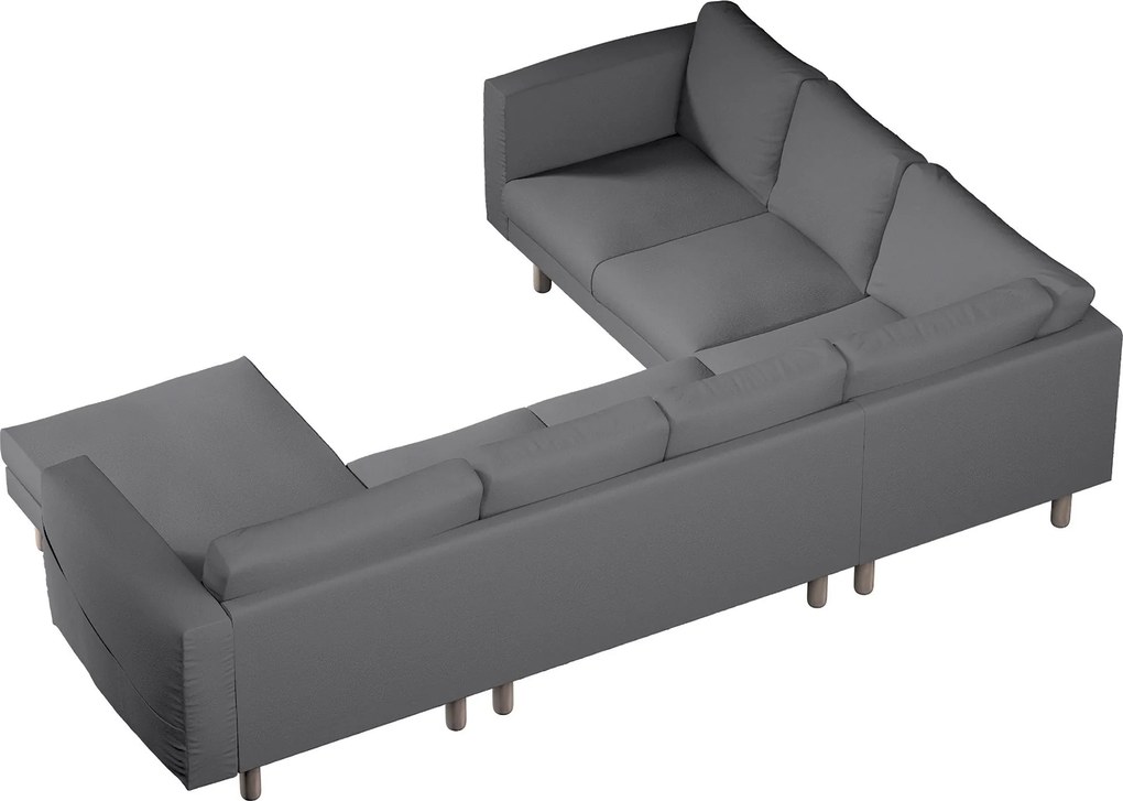 Potah na pohovku IKEA Norsborg rohová, 5-místná se šezlongem barva šedá látka pletený vzor