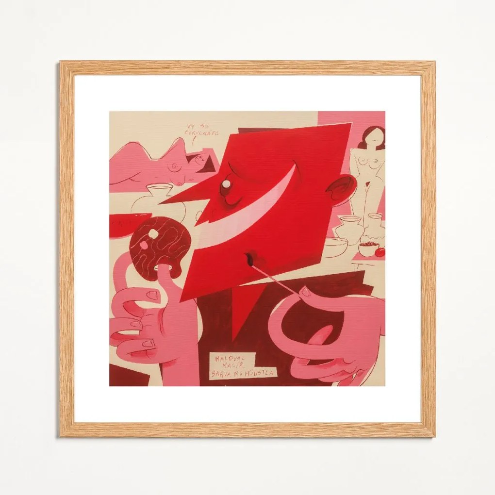 Slakinglizard | Malíř Rám: Bílý, Velikost: 60 x 60 cm