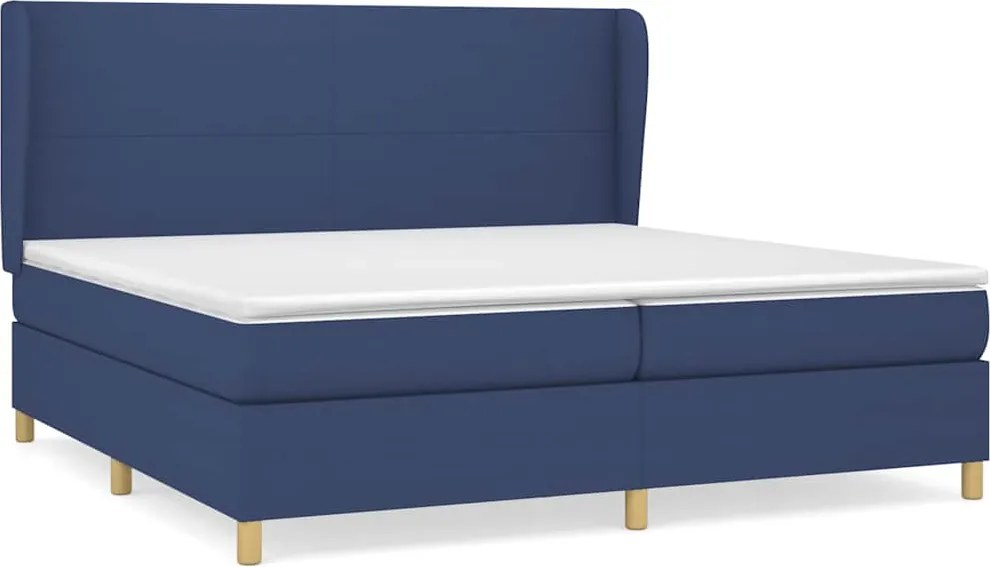 Box spring postel s matrací modrá 200x200 cm textil 3128395