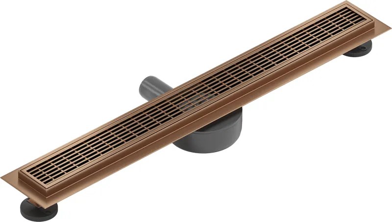 Mexen Flat 360°, lineární podlahový žlab 60 cm, měděná matná, 1C33060-40