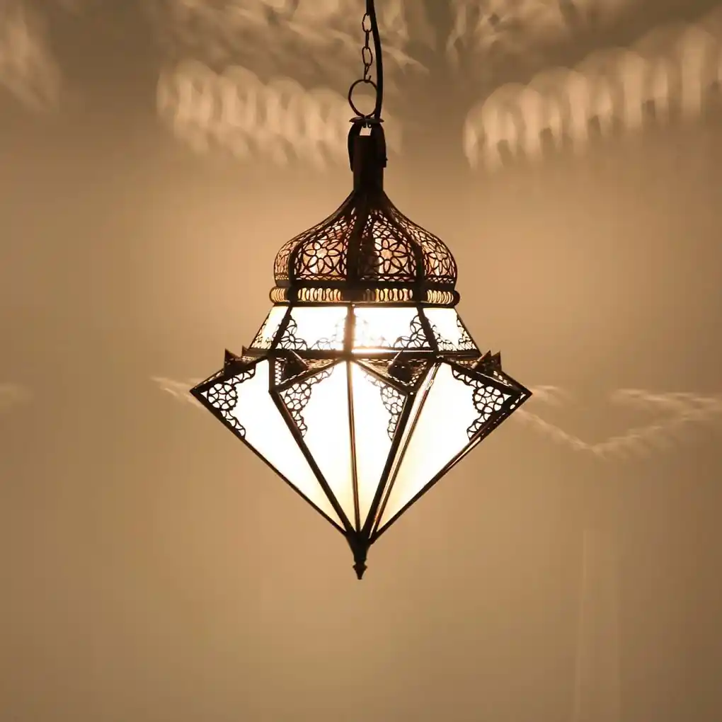 Orientální závěsná lampa Jawhara bílá | BIANO