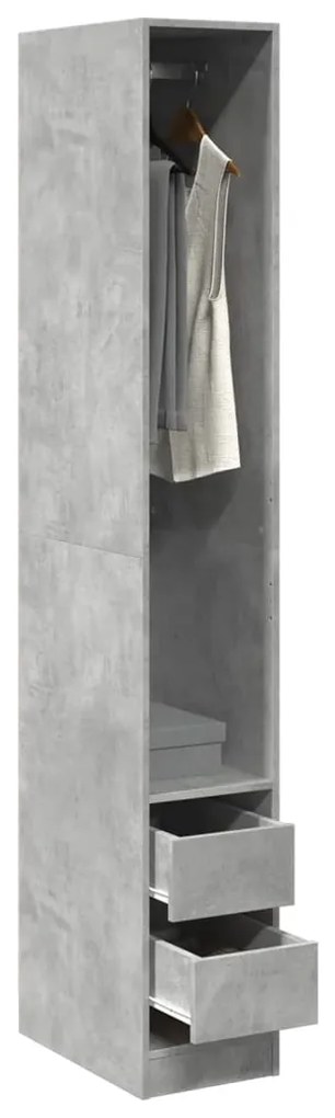 Šatní skříň betonově šedá 30 x 50 x 200 cm kompozitní dřevo 3307741