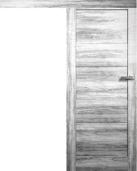 posuvné interiérové dveře na stěnu vasco doors TEO plné, model 1 Průchozí rozměr: 70 x 197 cm, Orientace dveří: Levé dveře, Dekor: Buk jasmínový