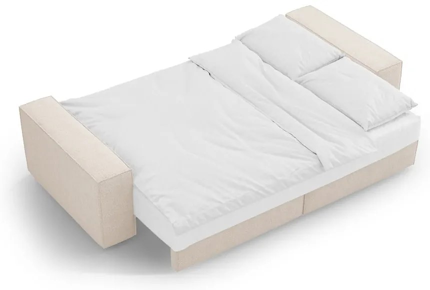 Béžová rozkládací pohovka z textilie bouclé 247 cm Jodie – Micadoni Home