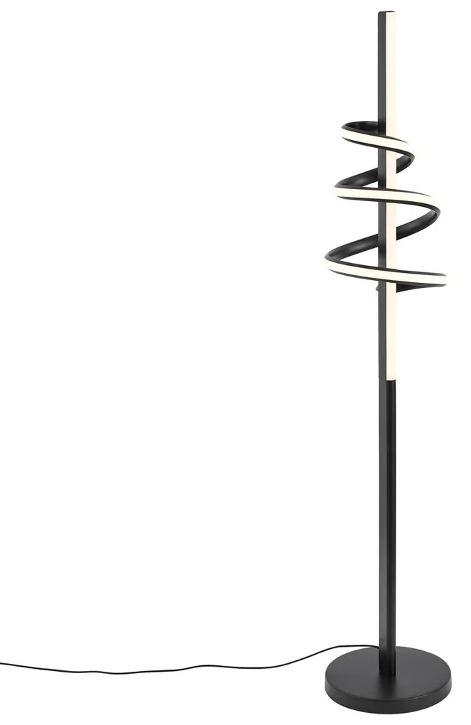 Designová stojací lampa černá vč. stmívatelné LED a 3-cestného vypínače - Rolla