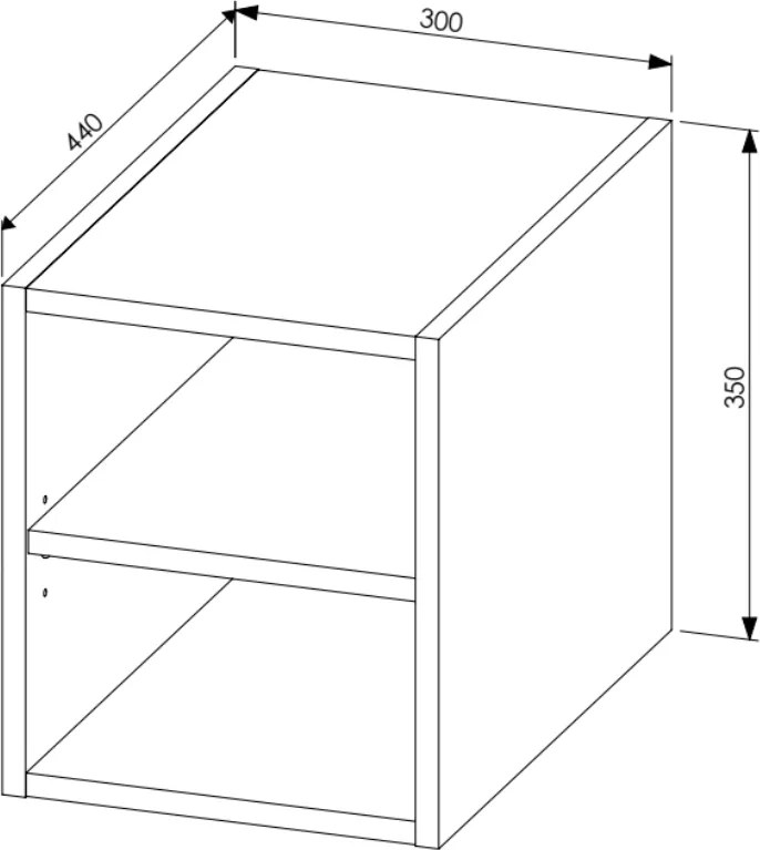 Comad Doplňková koupelnová skříňka nízká Leonardo White 30 dub sherman