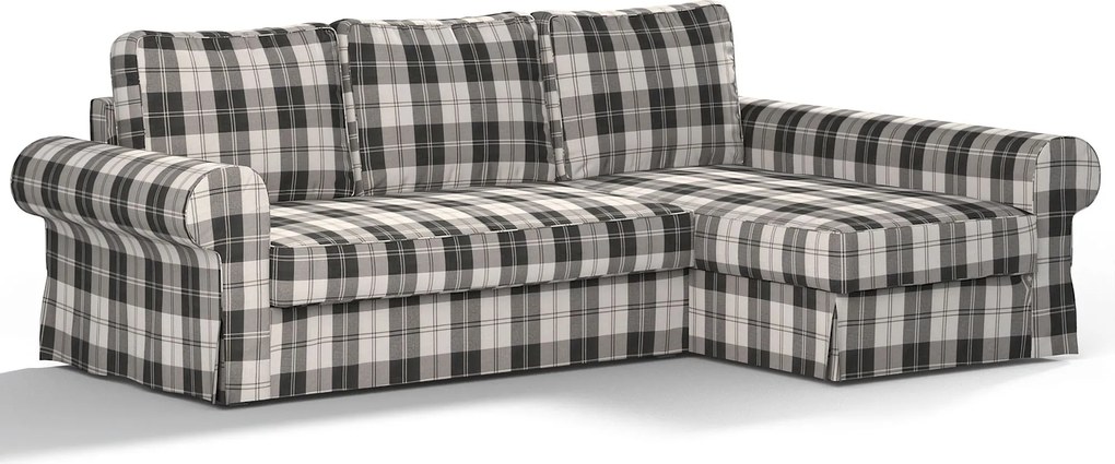 Potah na pohovku IKEA Backabro rozkládací se šezlongem barva černá látka pletený vzor, vzorované