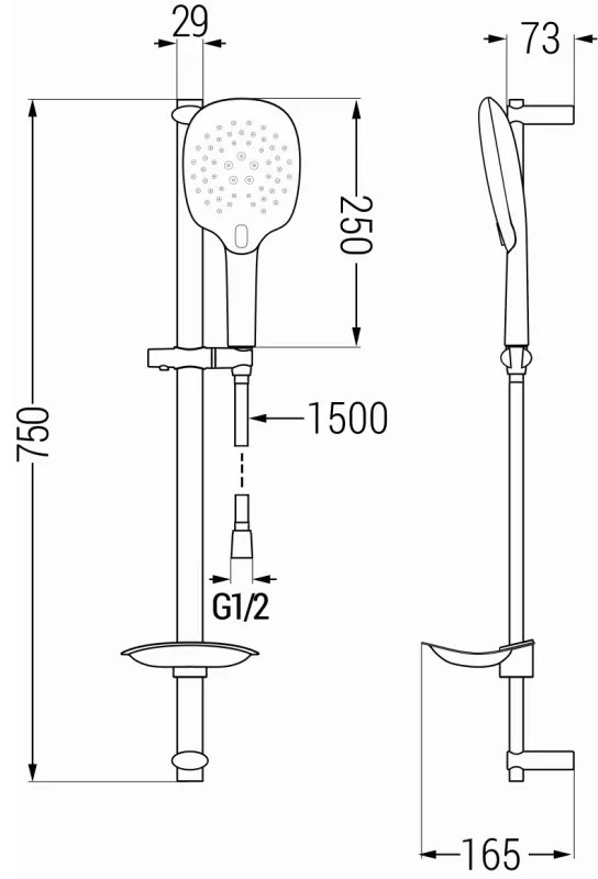 Mexen sprchový set DB22, černá, 785224584-70