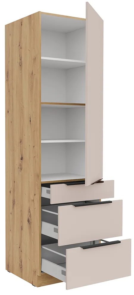 Kuchyňská linka SOLEA | 300 + 180 cm | VÝBĚR ÚCHYTŮ | zásuvky PREMIUM BOX | artisan/kašmír