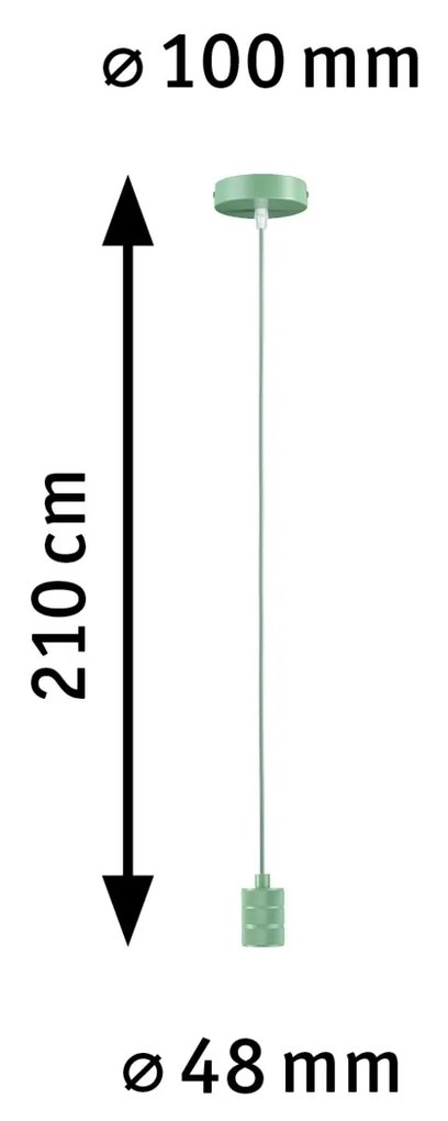 Paulmann 78433 Tilla, světle zelené svítidlo pro dekorativní žárovku, 1x60W E27 délka 210cm