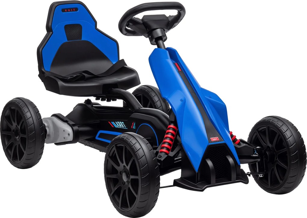 HOMCOM Elektrický Go-Kart pro Děti ve Věku 3-8 Let s 12V Baterií - Nastavitelná Rychlost 3-5 km/h a Bezpečnostní Pás - Nosnost 30 kg pro Venkovní Použ