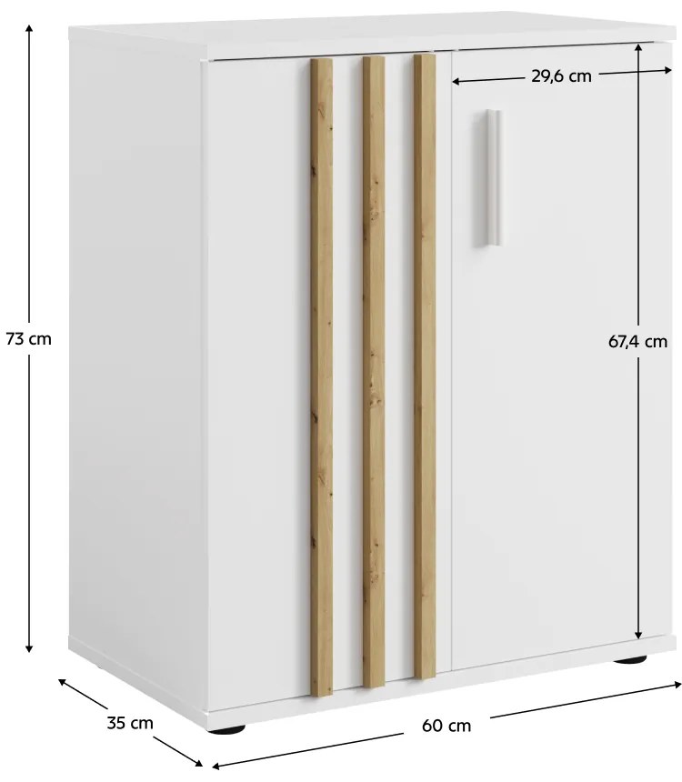 Kondela Komoda, 2D, bíla/dub artisan, TOLIS TYP 1