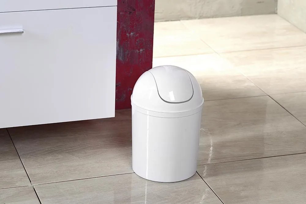 Aqualine Aqualine, Odpadkový koš výklopný, 5 l, plast, bílá, 20309