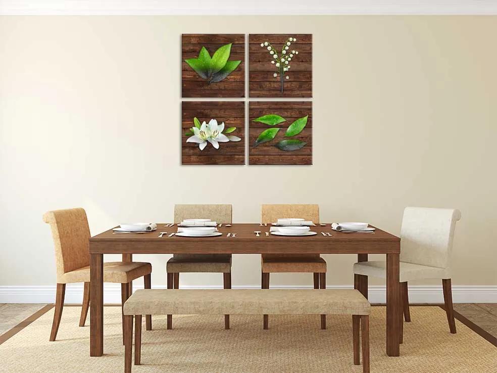 Malvis ® Obraz květiny na dřevě Velikost: 60x60 cm