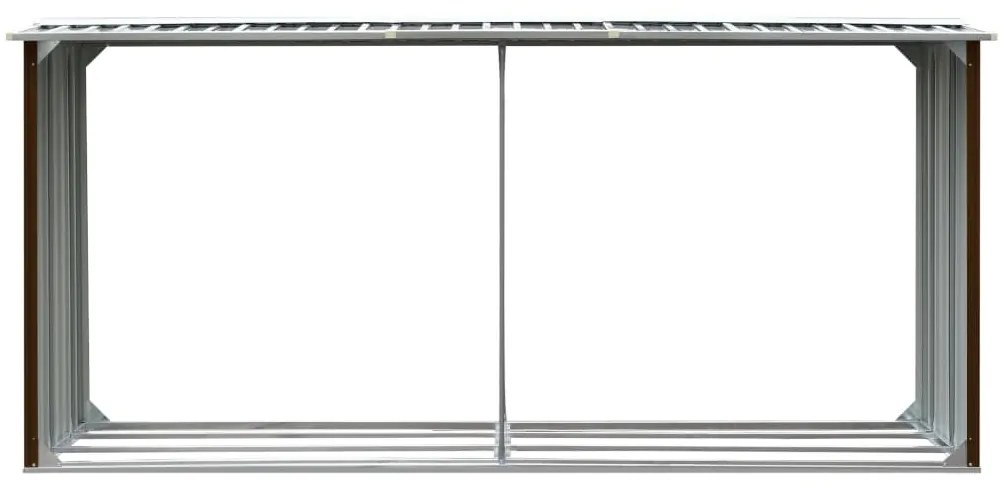 vidaXL Zahradní kůlna na dříví pozinkovaná ocel 330x92x153 cm hnědá