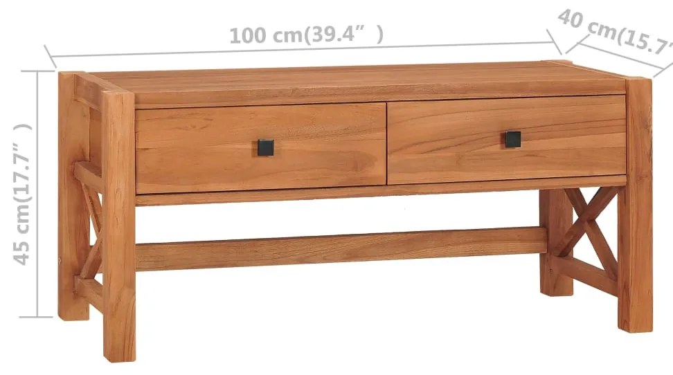 vidaXL Marketos TV stolek 100 x 40 x 45 cm teakové dřevo