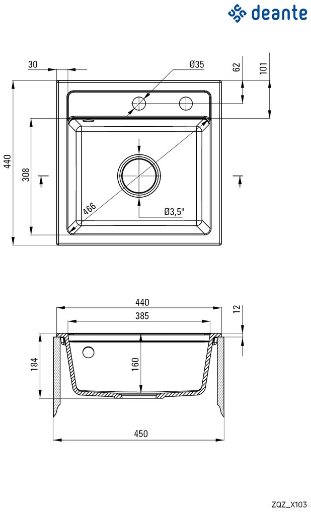 Deante Dřez Zorba granit - ZQZ 5103 béžový