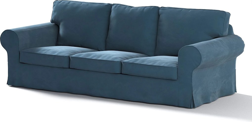 Potah na pohovku IKEA Ektorp 3-místná, rozkládací STARÝ MODEL PIXBO barva modrá látka lesklé, sametová