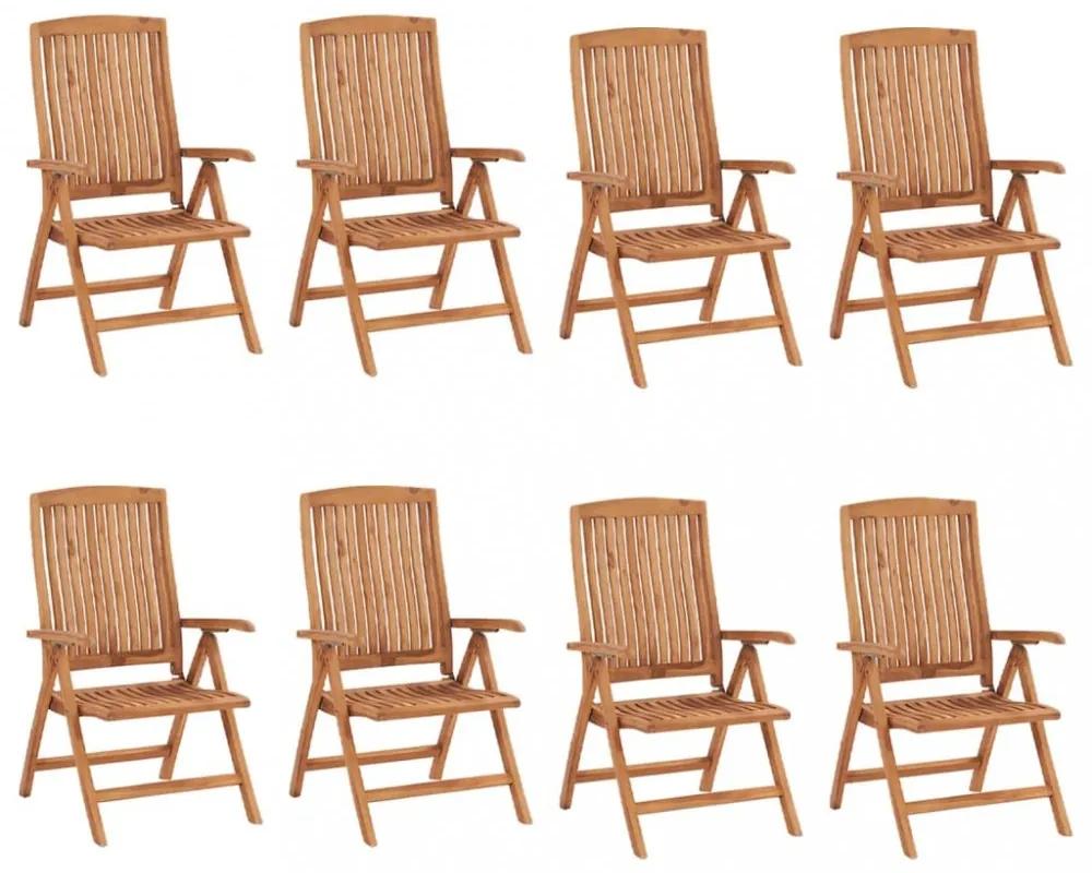 Skládací zahradní židle s poduškami 8 ks teak / látka Dekorhome Šedá