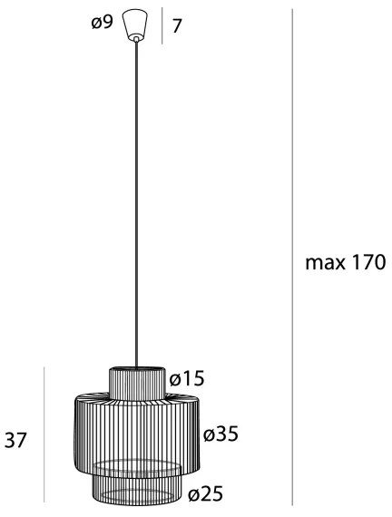 MAXLIGHT P0586 - Lustr na lanku LABRIZ 1xE27/15W/230V pr. 35 cm béžová
