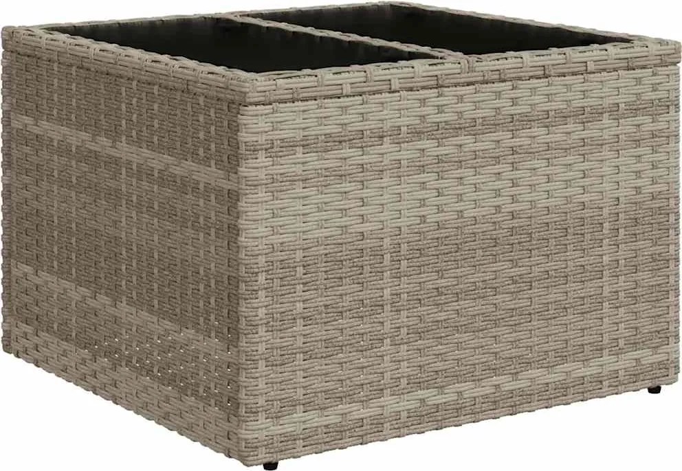 8dílná zahradní sedací souprava a podušky světle šedá polyratan 3221131
