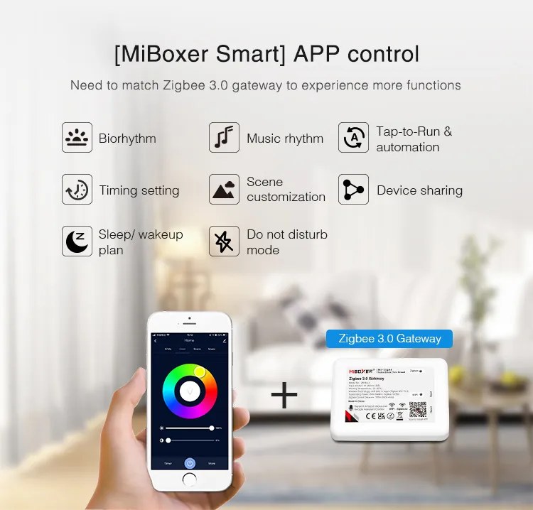 LED Solution Mi-Light MiBoxer ZIGBEE LED žárovka RGB+CCT 12W E27 FUT105Z