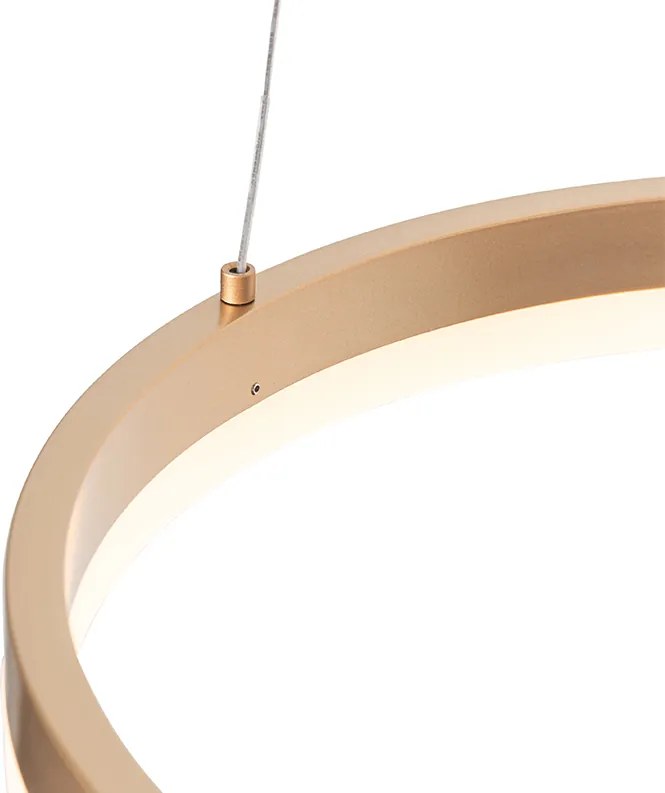 Designové závěsné svítidlo zlaté 40 cm vč. LED s 3-stupňovým stmíváním - Anello