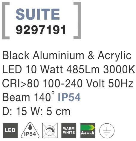 Venkovní LED svítidlo Suite 15 černá