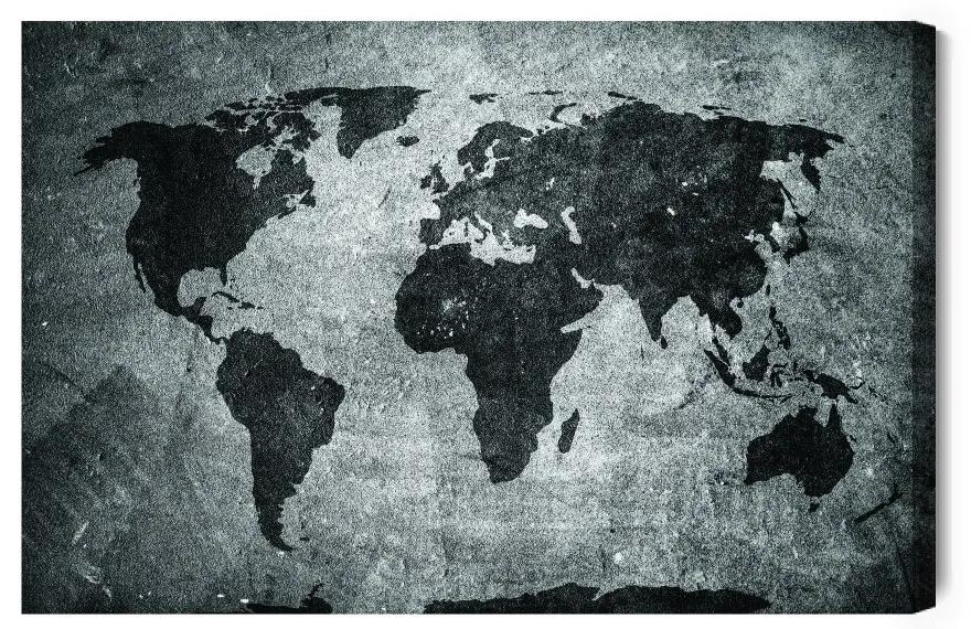 Obraz Mapa Světa Ve Stylu Vintage Nedostatek Nedostatek Přírodní plátno 120x80